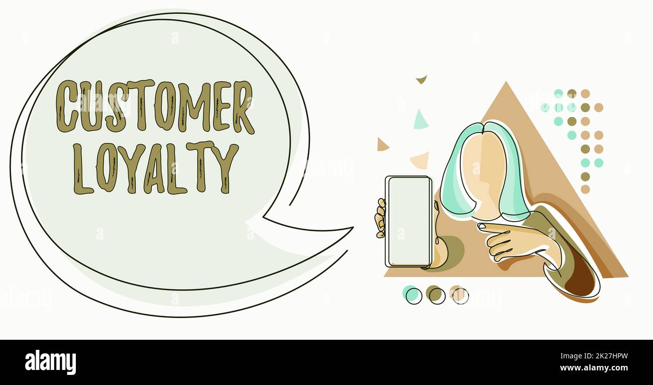 Text caption presenting Customer Loyalty. Business idea buyers adhere ...