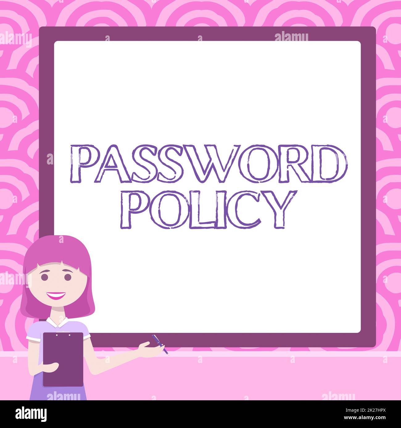 Hand Writing Sign Password Policy Business Showcase First Line Of Protection Against Any