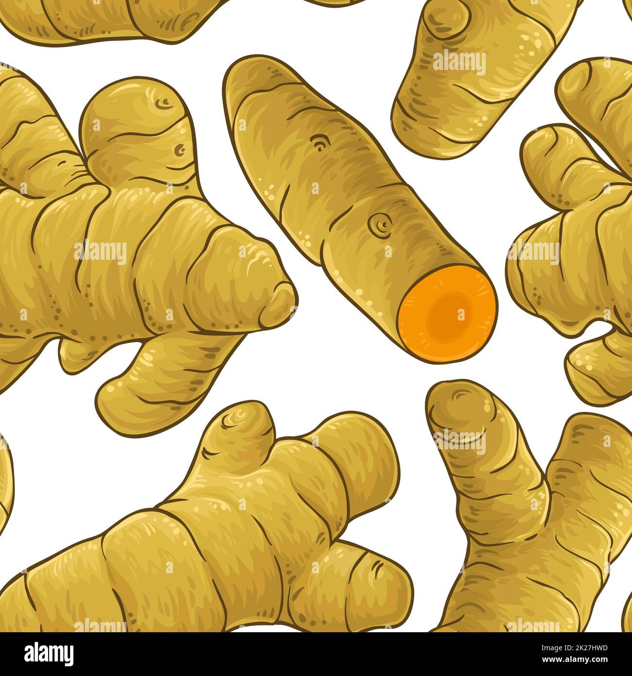 turmeric vector pattern Stock Photo - Alamy