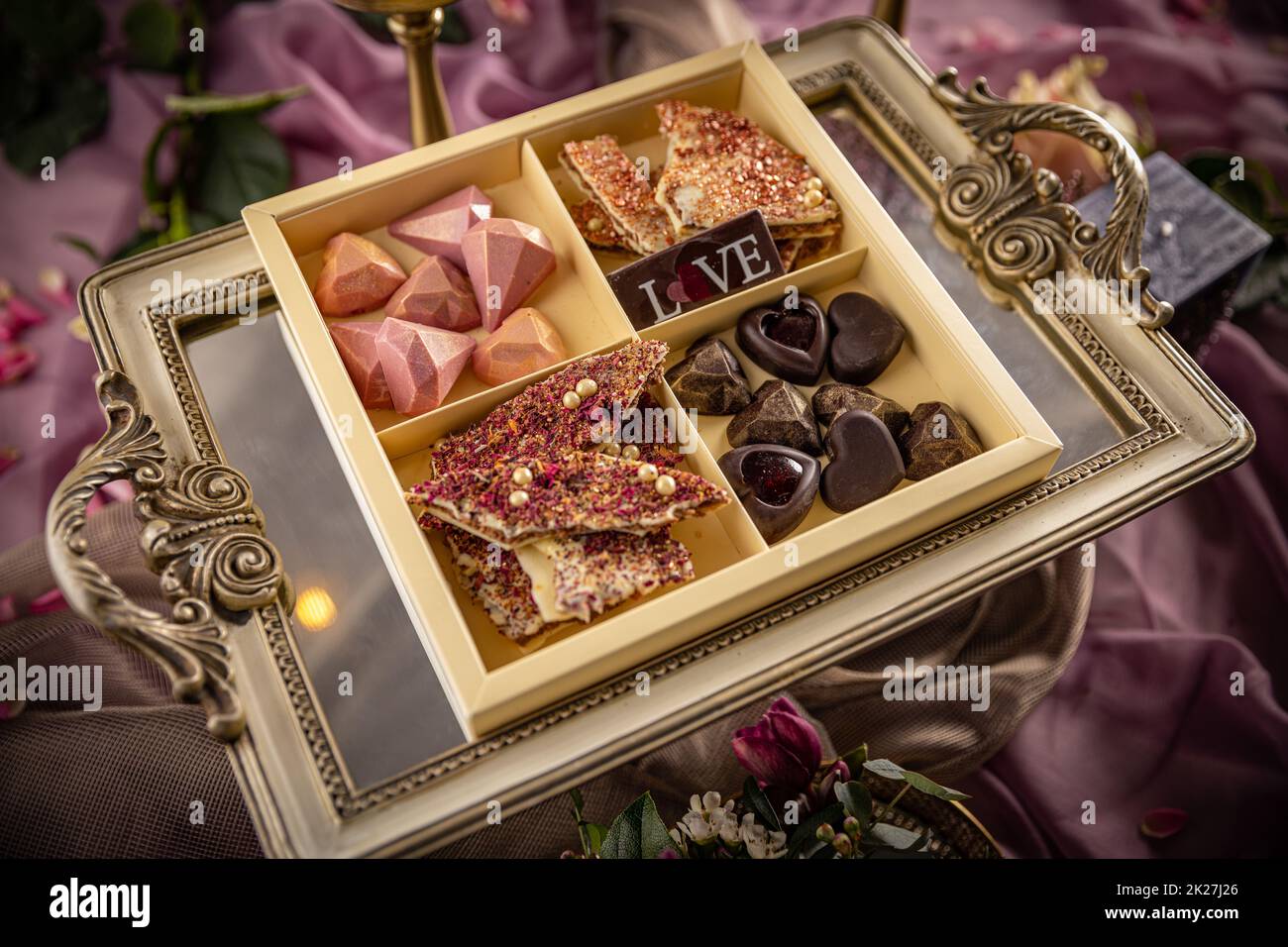 Homemade fancy chocolate praline Stock Photo - Alamy