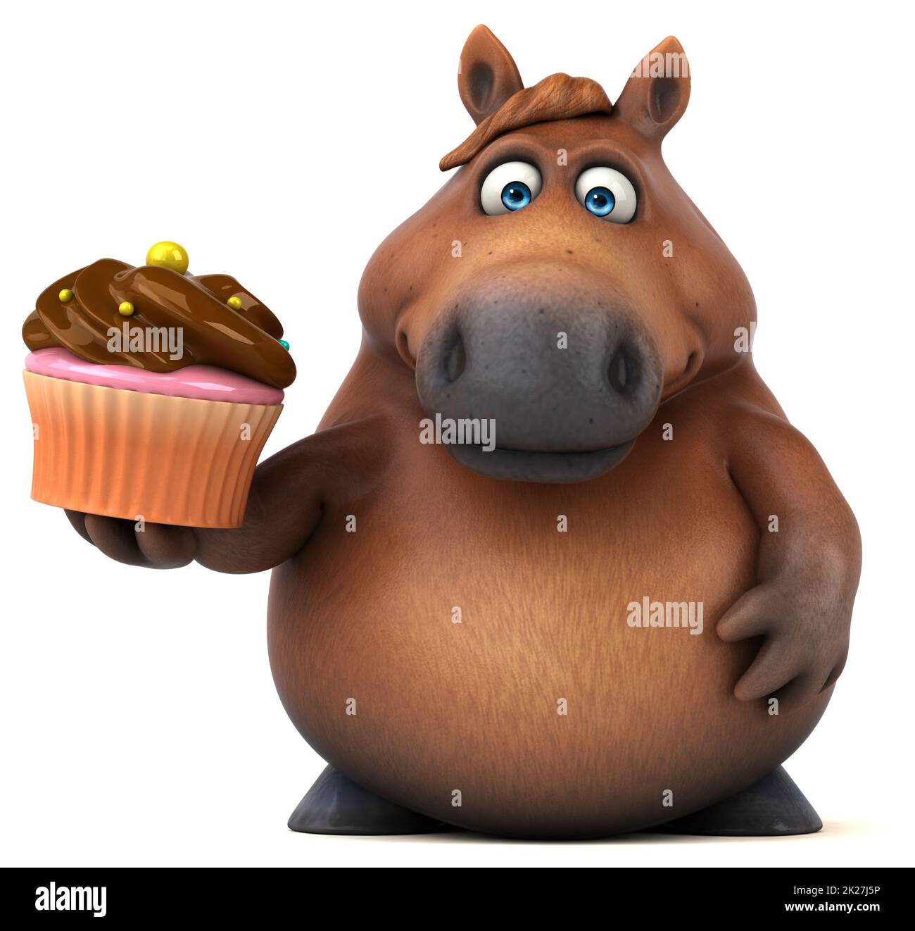 Fun horse - 3D Illustration Stock Photo - Alamy