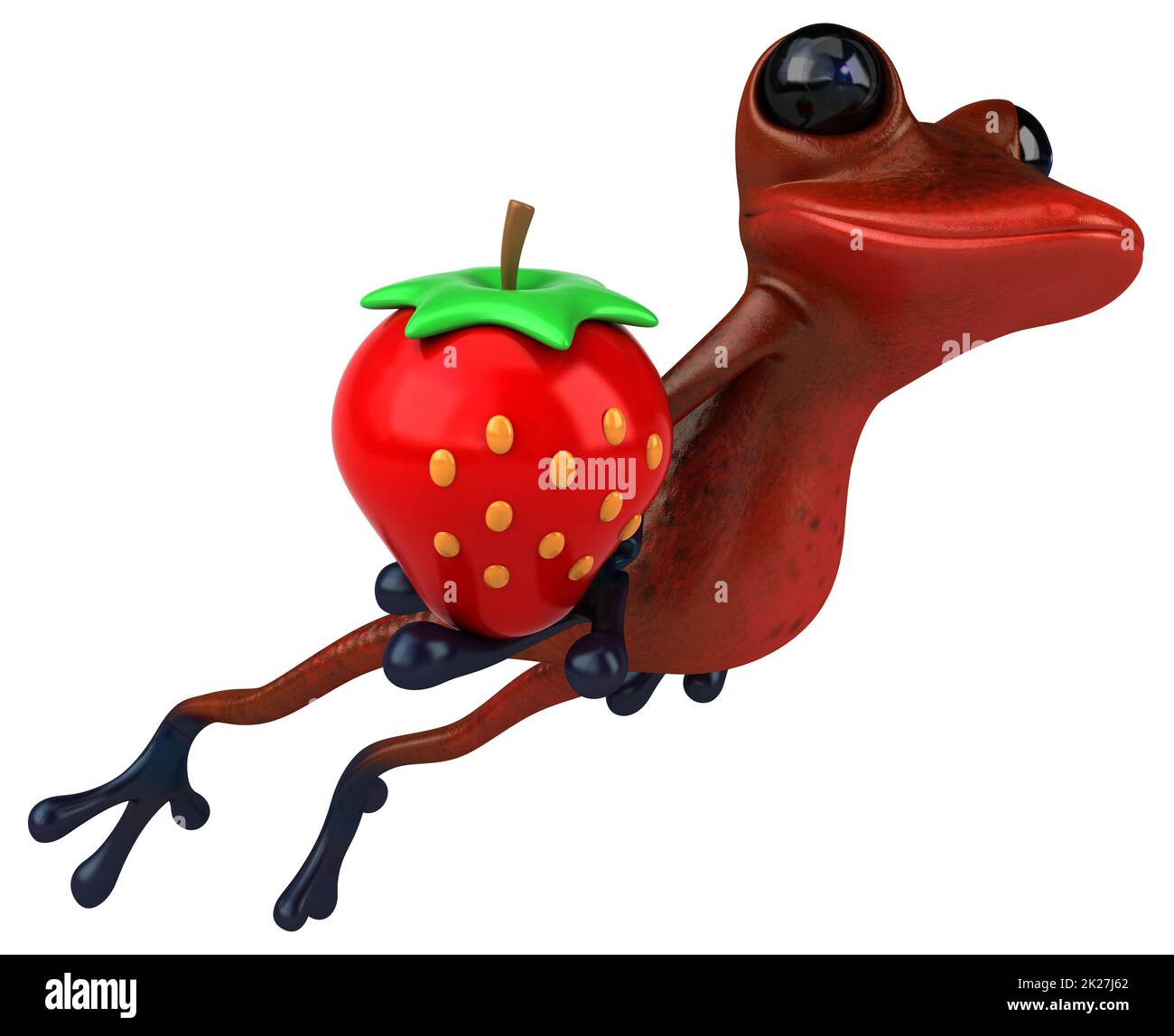 Fun red frog - 3D Illustration Stock Photo - Alamy