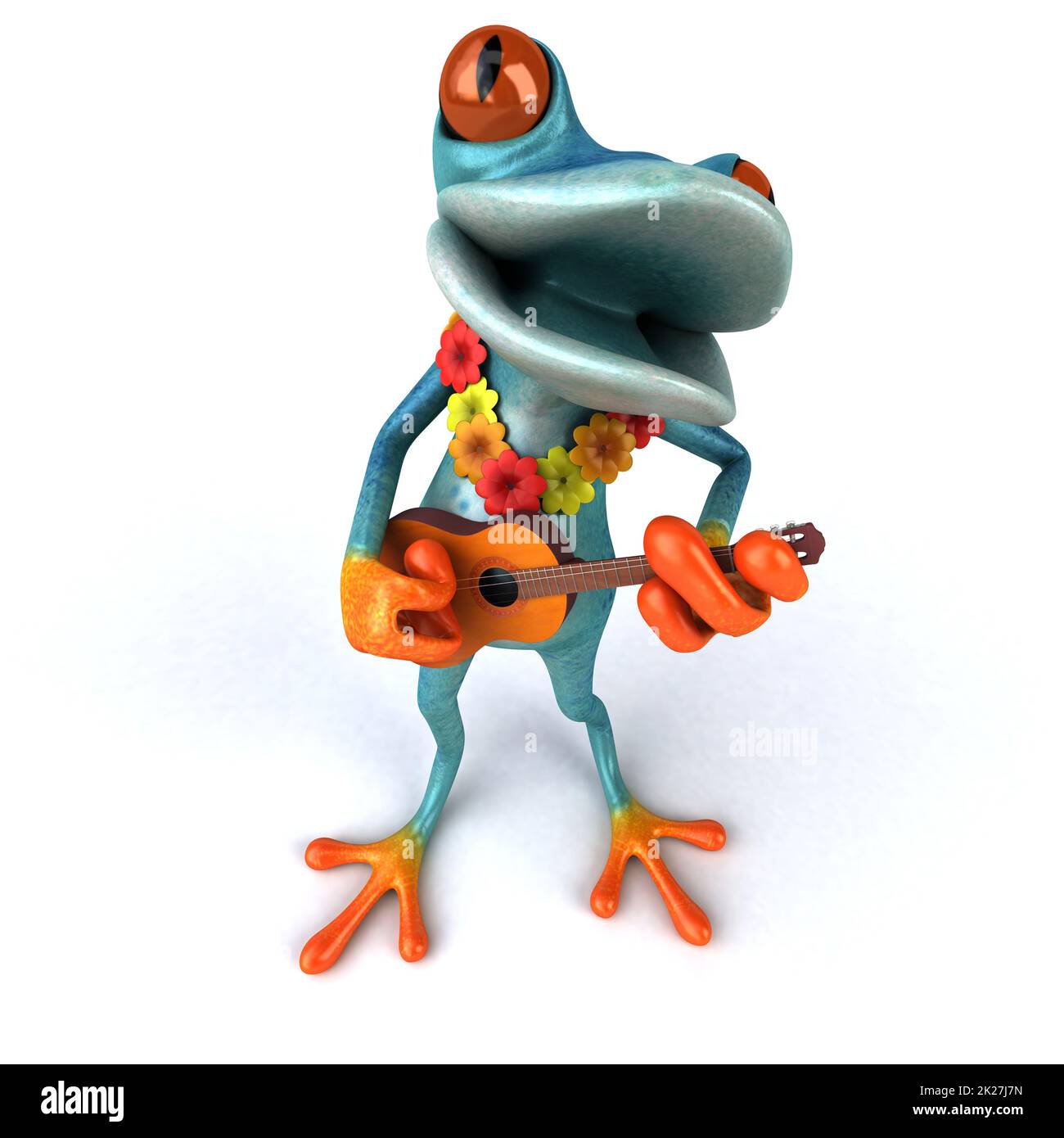 Fun frog - 3D Illustration Stock Photo - Alamy