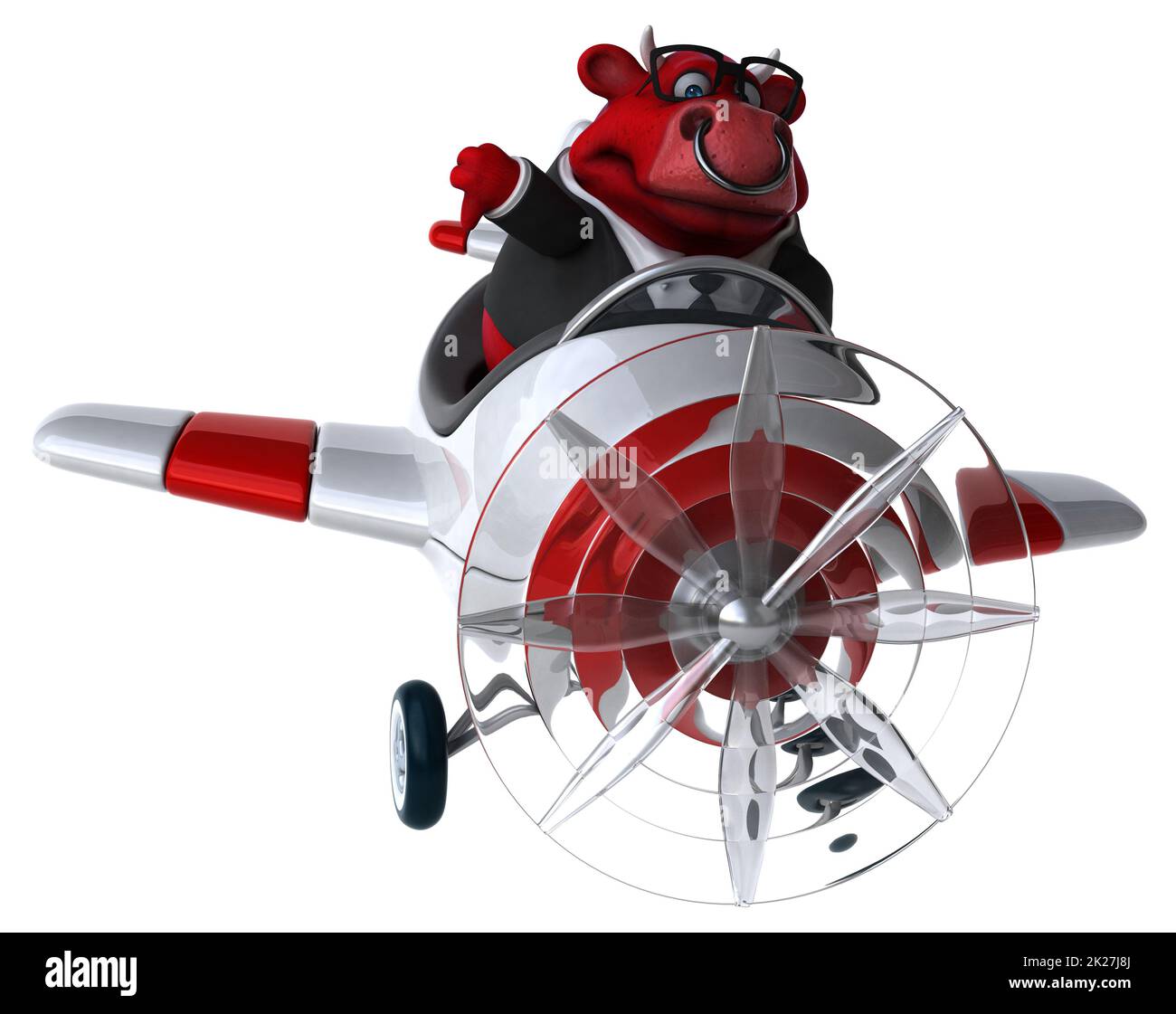 Fun red bull - 3D Illustration Stock Photo - Alamy