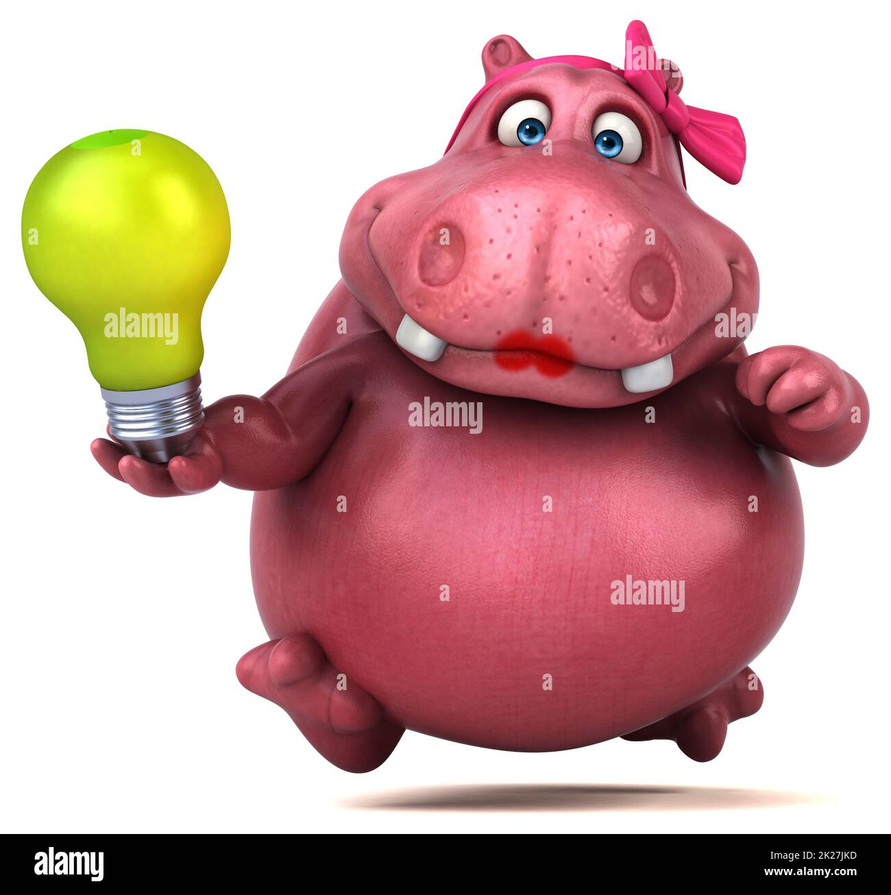 Pink Hippo - 3D Illustration Stock Photo - Alamy