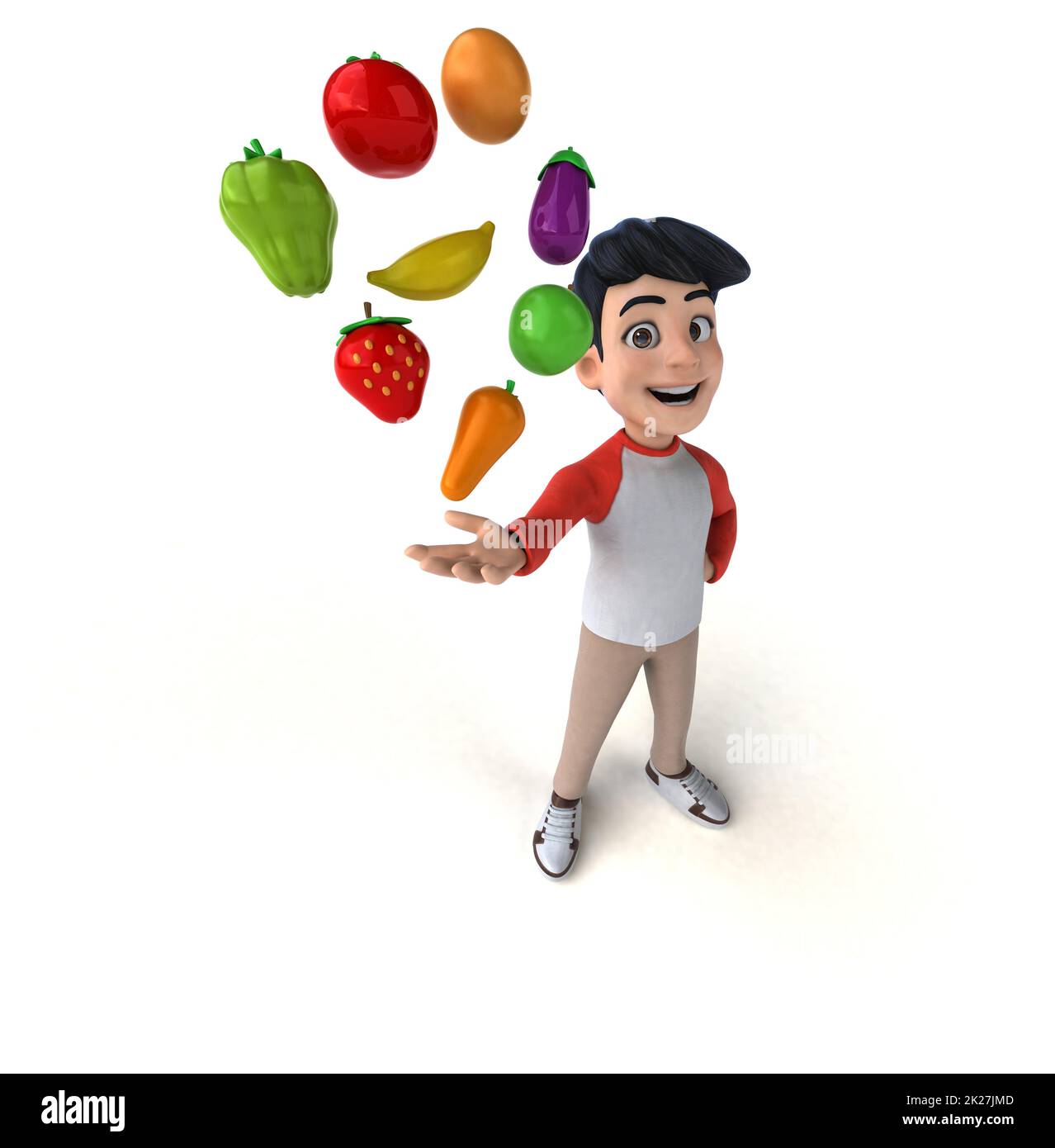 Fun 3D Asian teenager with a manga style Stock Photo - Alamy