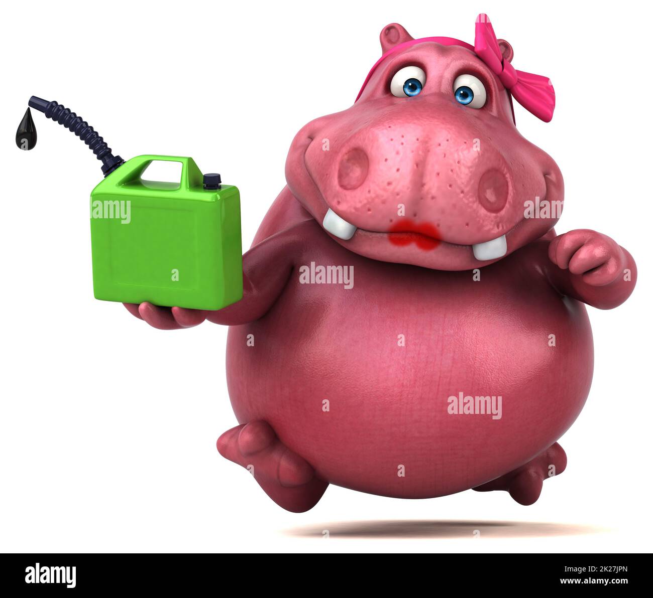 Pink Hippo - 3D Illustration Stock Photo - Alamy