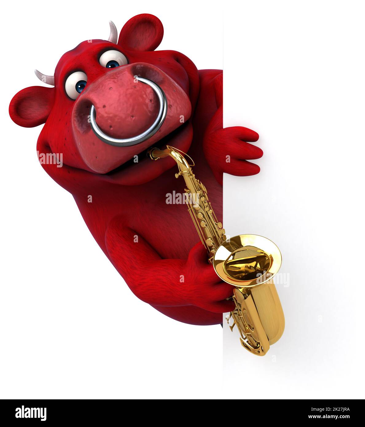 Fun red bull - 3D Illustration Stock Photo - Alamy