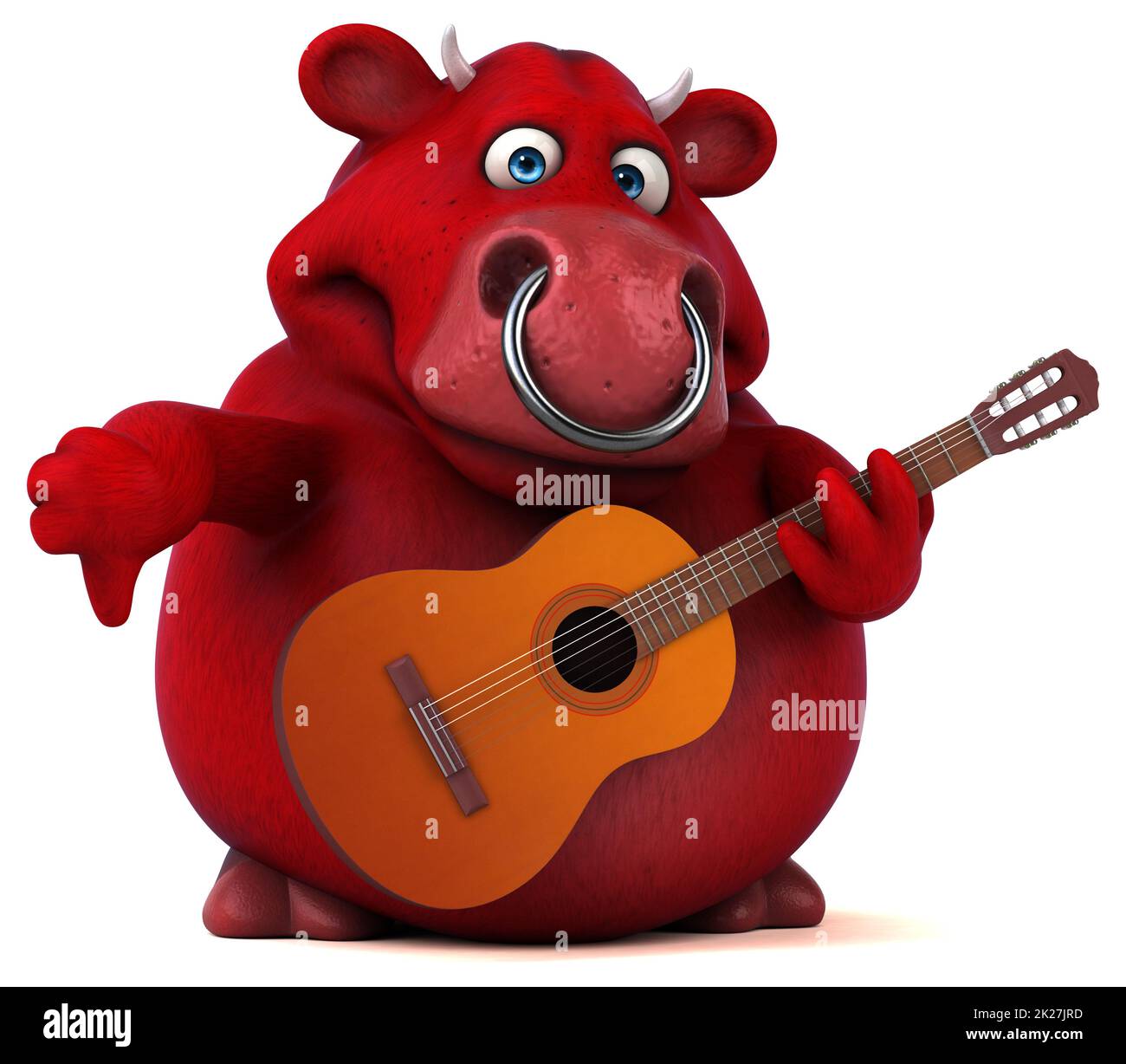 Fun red bull - 3D Illustration Stock Photo - Alamy