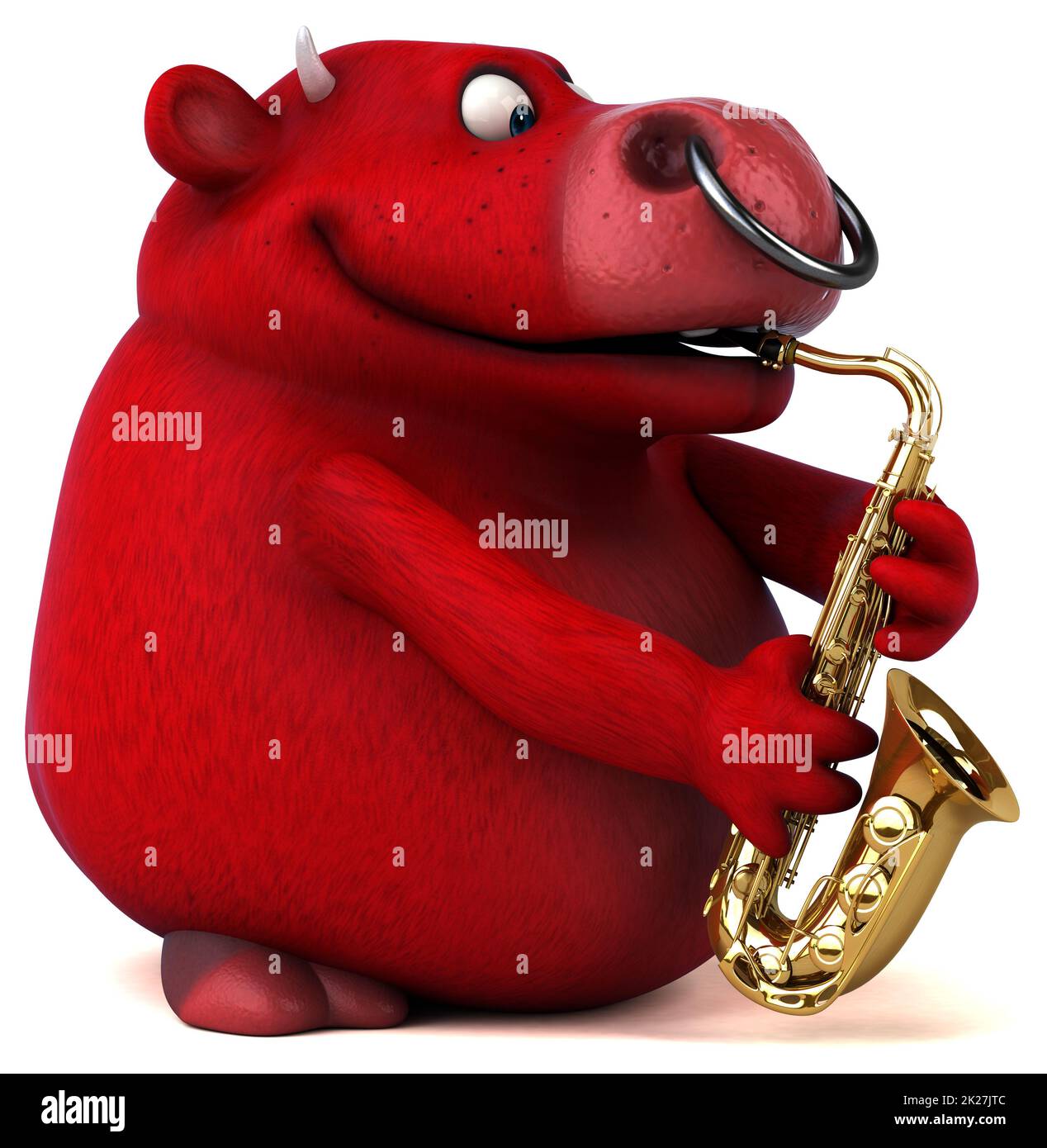 Fun red bull - 3D Illustration Stock Photo - Alamy