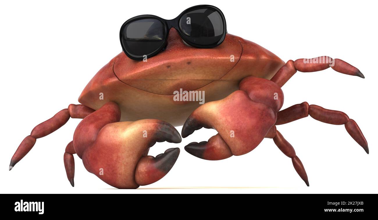 Fun crab - 3D Illustration Stock Photo - Alamy