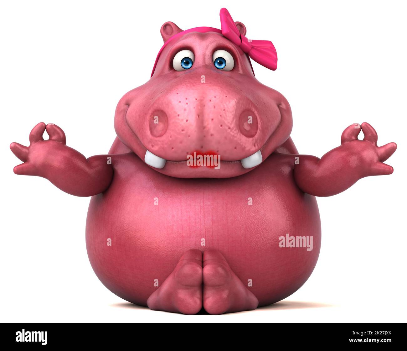 Pink Hippo - 3D Illustration Stock Photo - Alamy