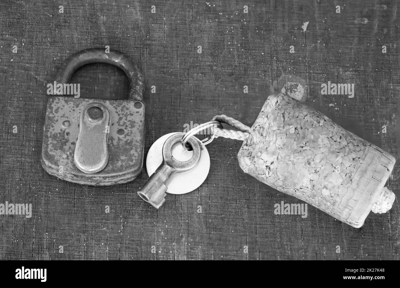 Lock with a key Black and White Stock Photos & Images - Alamy