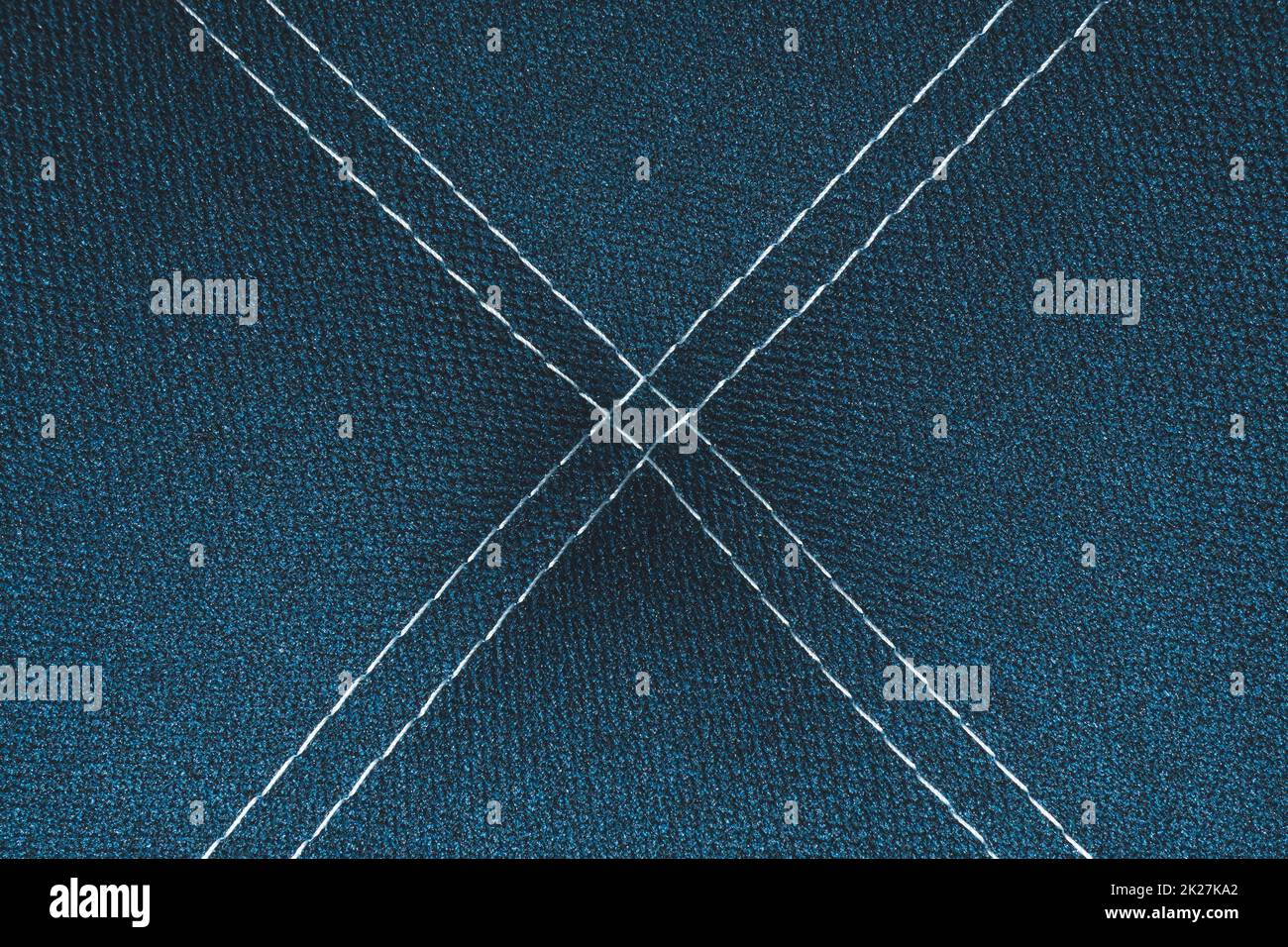 Dark blue denim background with white stitching close up Stock Photo ...