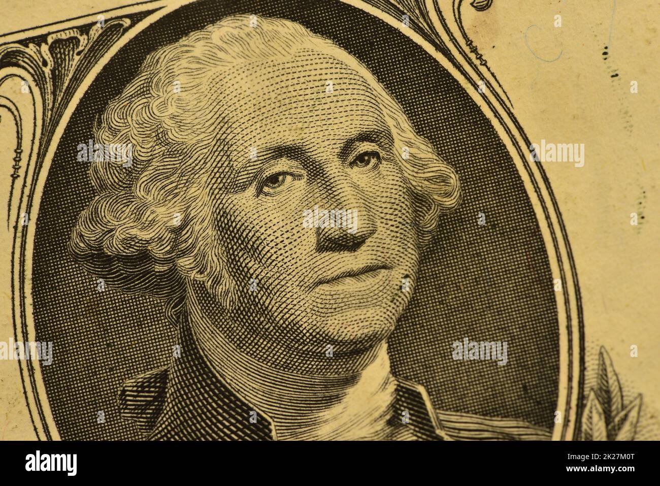 George Washington portrait on a one dollar bill Stock Photo - Alamy