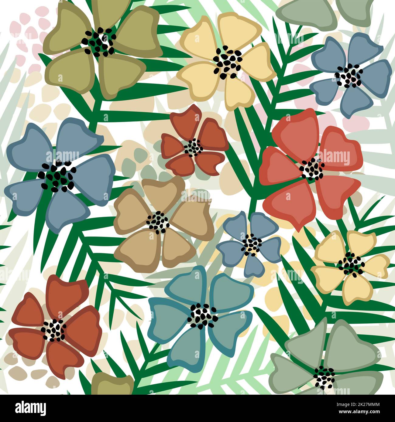 Seamless tropical flower flowers hi-res stock photography and images ...