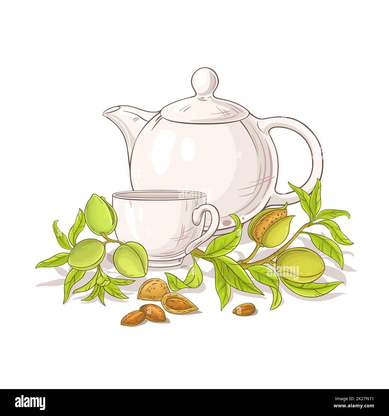 Cup teapot herbal tea Cut Out Stock Images & Pictures - Alamy