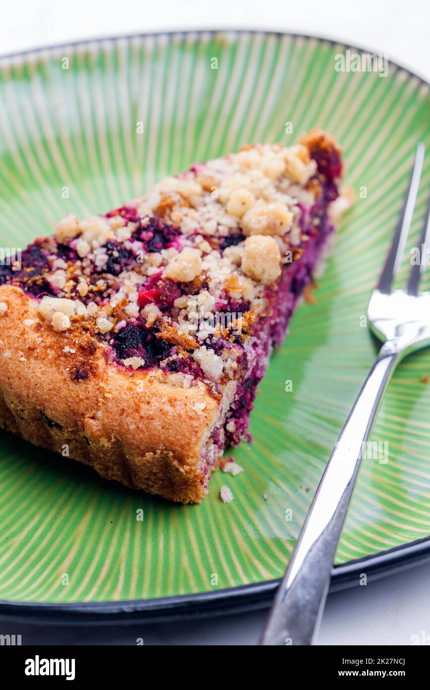 a piece of blueberry cake Stock Photo - Alamy