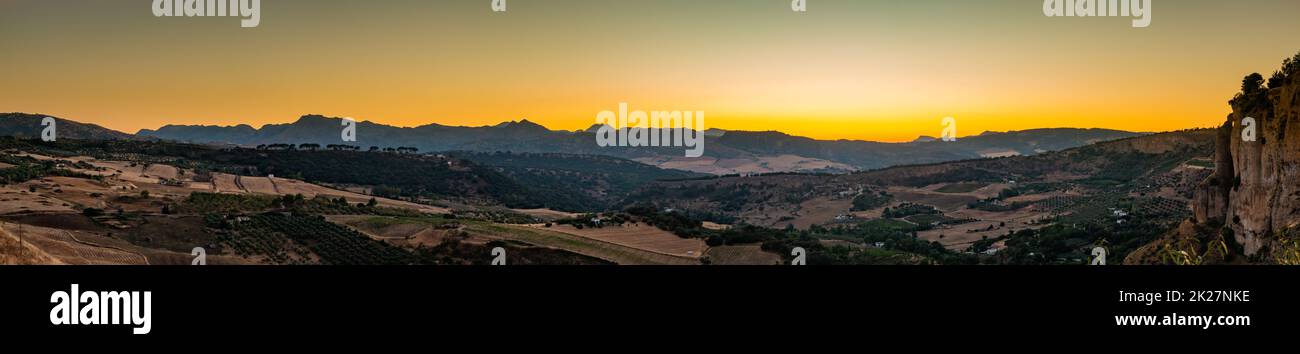 Ronda Landscape Sunset Stock Photo - Alamy