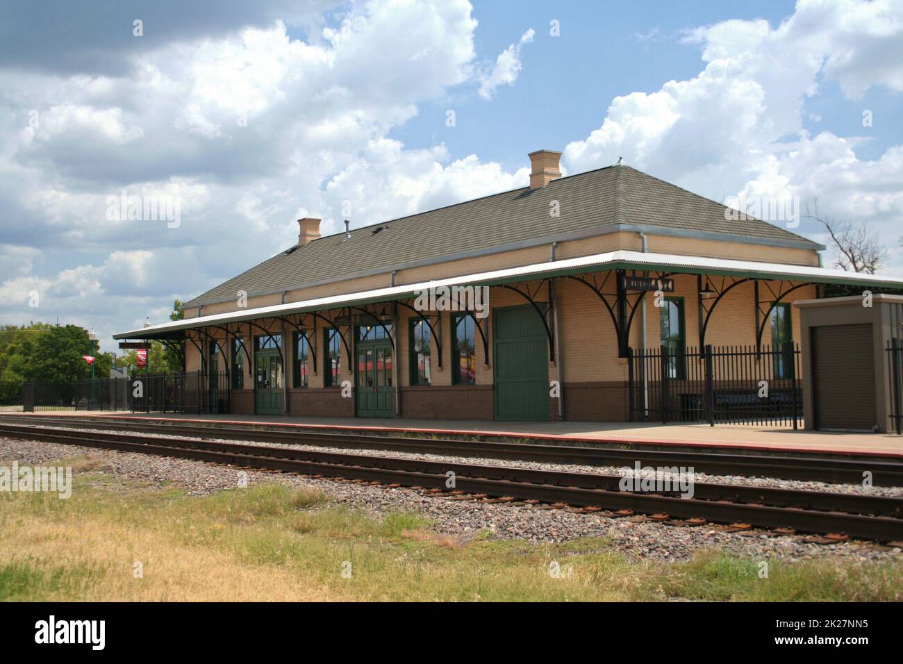 Historic Depot rural Texas Mineola TX With Cloudy Sky Stock Photo - Alamy
