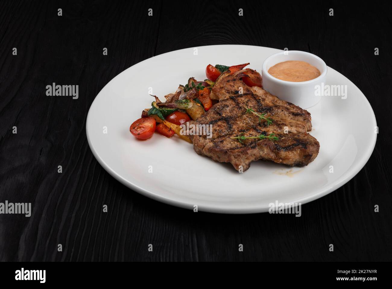 Grilled pork meat steak Stock Photo - Alamy