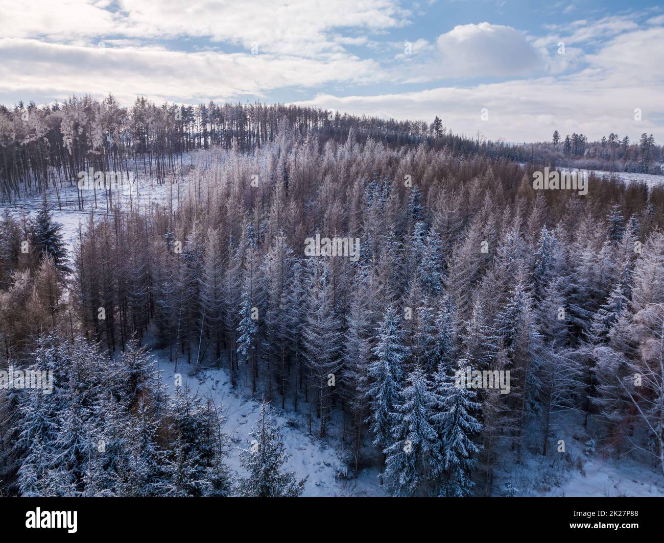Aerial view of winter highland landscape Stock Photo - Alamy
