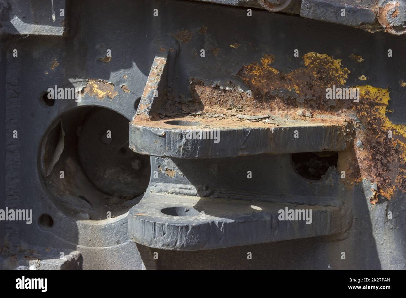Old rusty flange on mining machine Stock Photo - Alamy