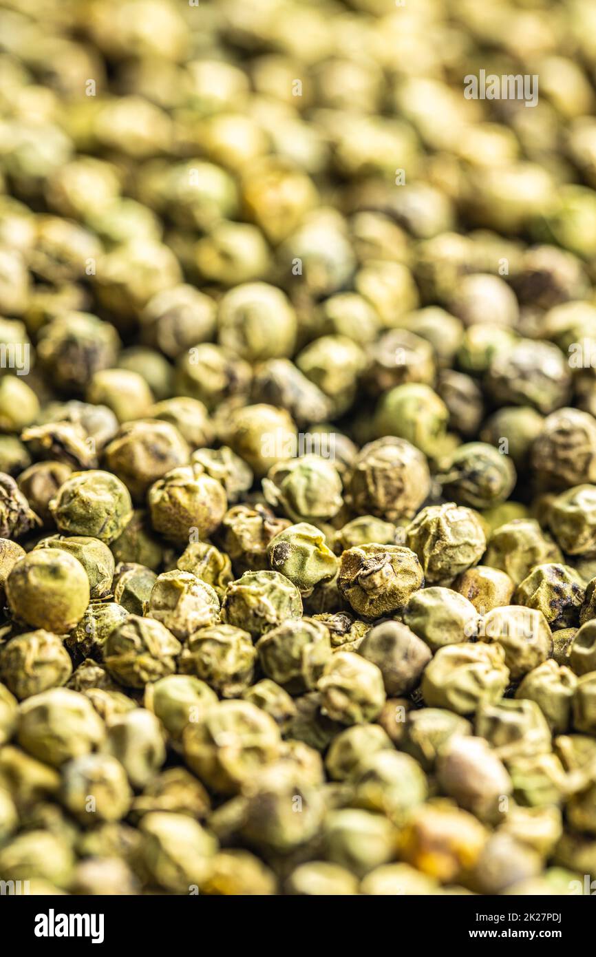 Dried green peppercorn. Dry green pepper spice Stock Photo - Alamy