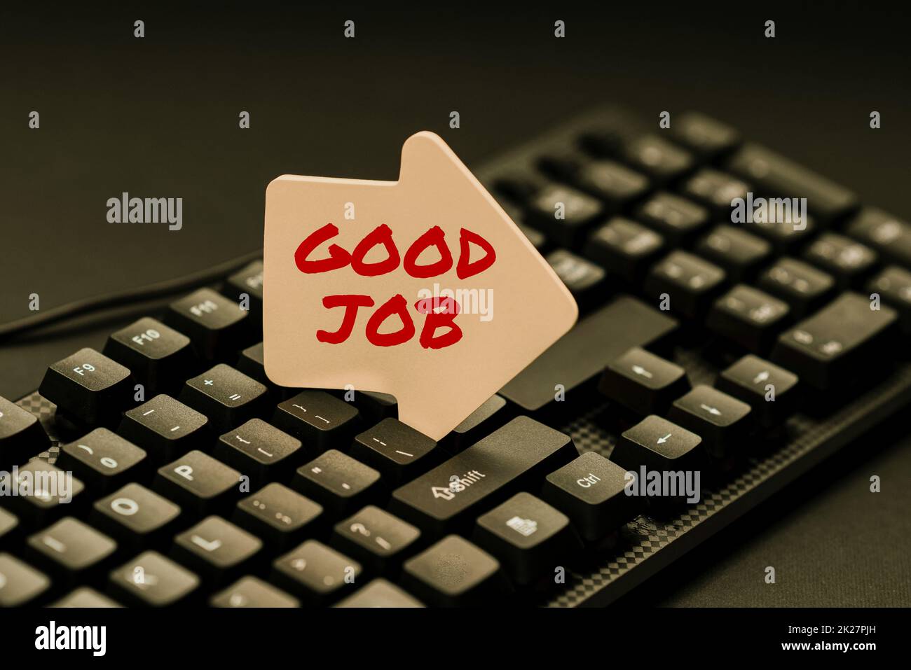 Writing displaying text Good Job. Concept meaning encourage someone for ...