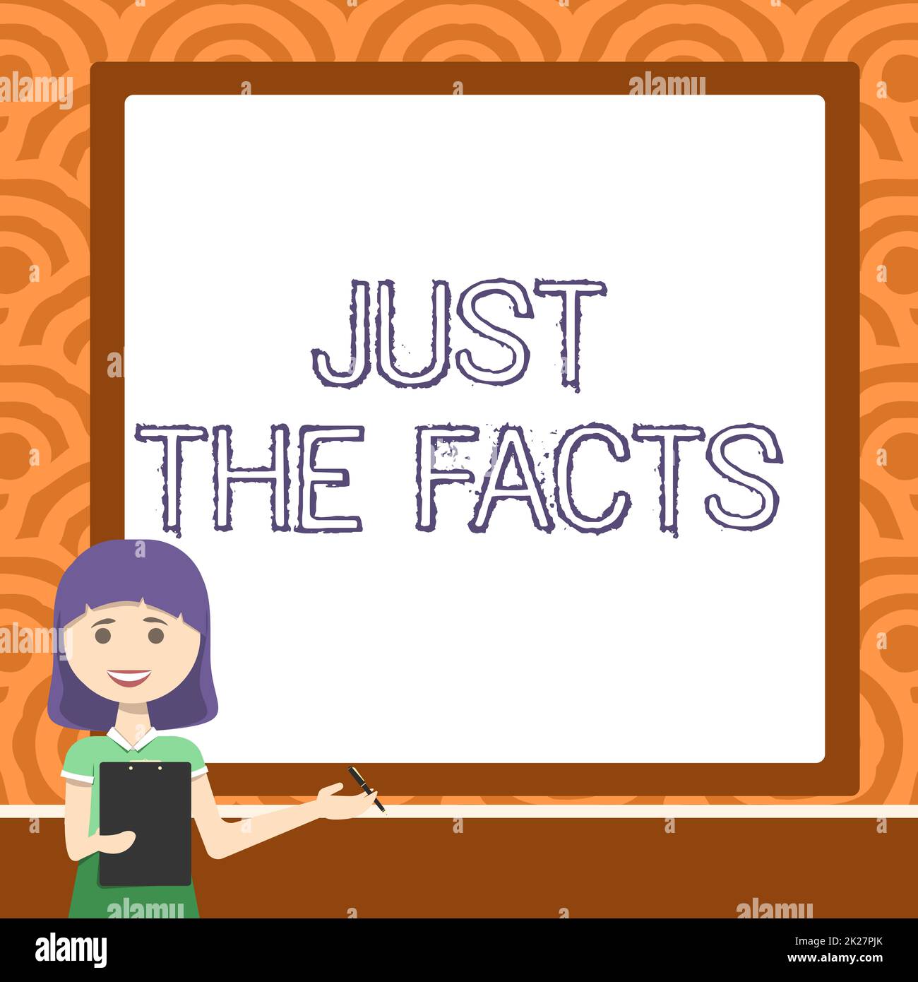 Sign displaying Just The Facts. Conceptual photo to have the correct ...