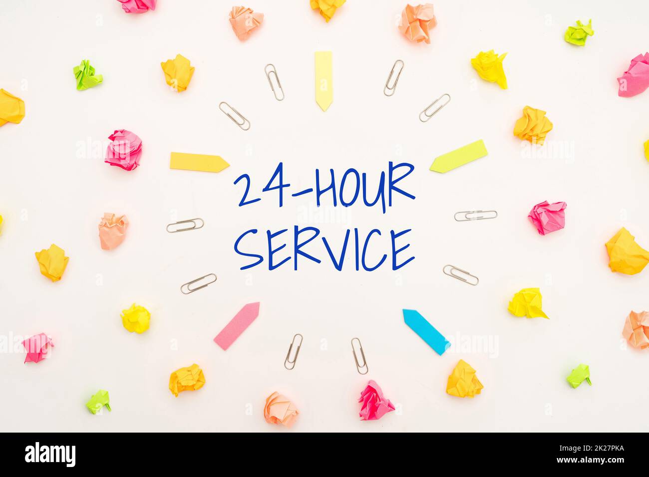 Conceptual display 24 Hour Service. Business showcase service that is ...