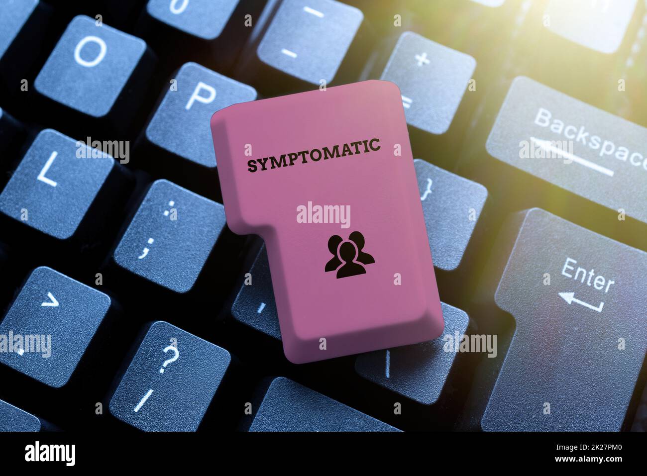 Text sign showing Symptomatic. Word Written on serving as symptom or ...