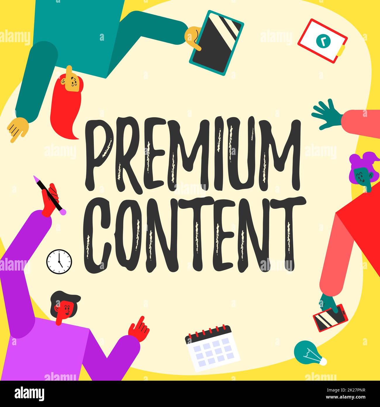 Sign displaying Premium Content. Word for higher quality or more ...