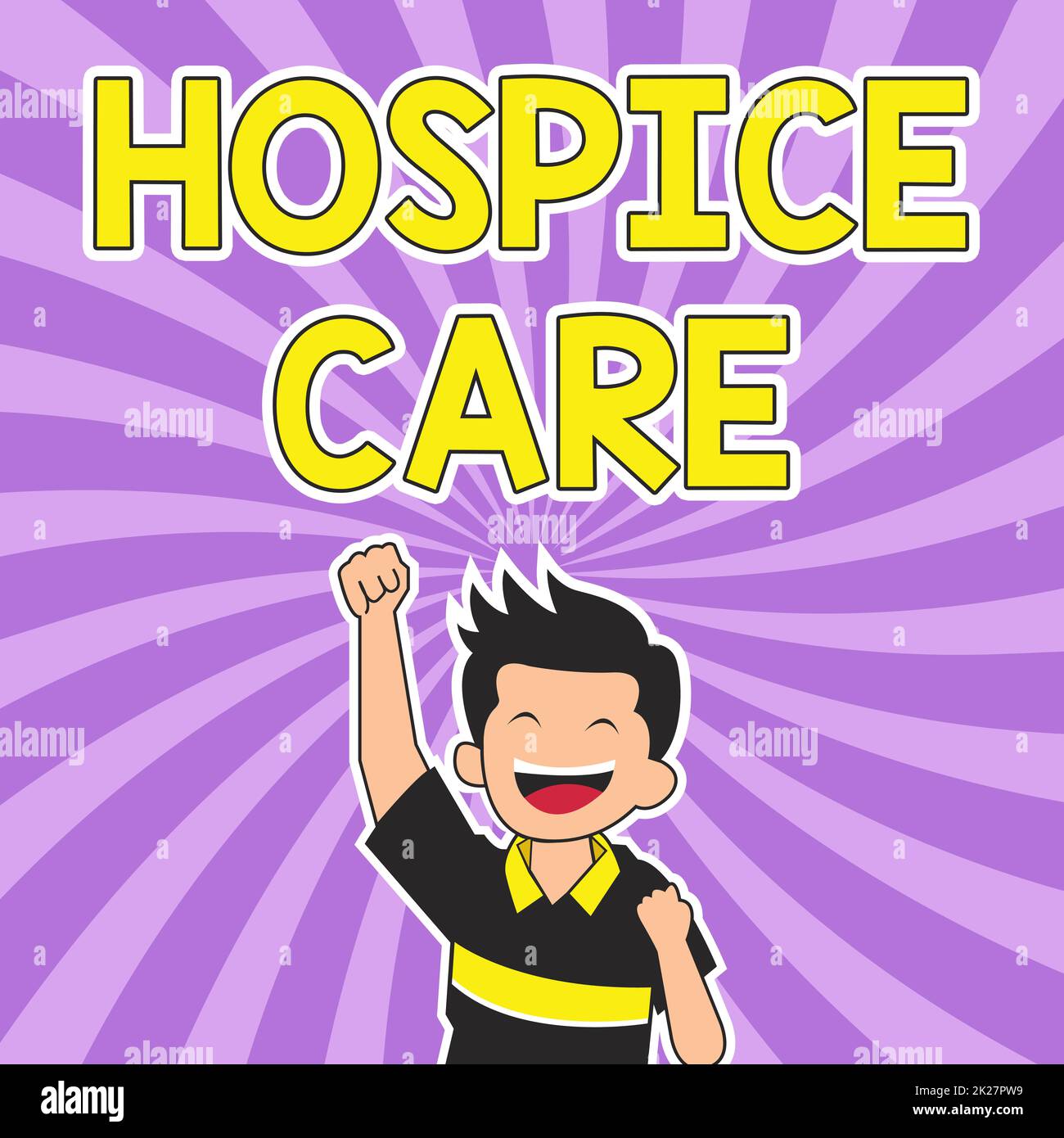 Text showing inspiration Hospice Care. Word for focuses on the ...