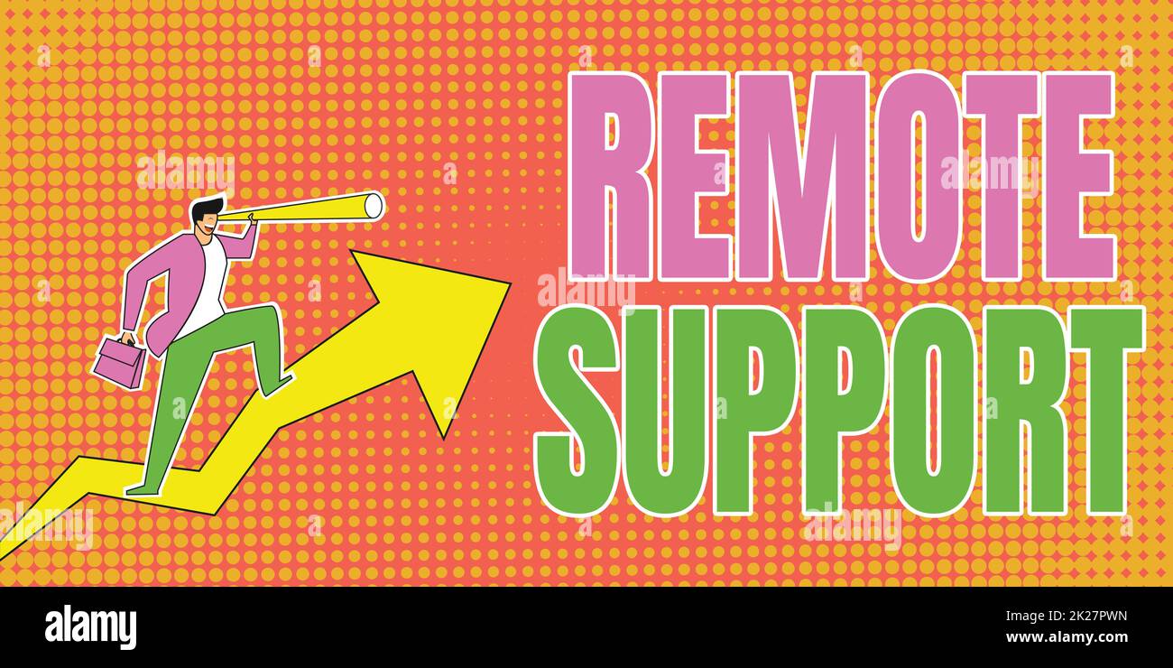 Writing displaying text Remote Support. Concept meaning type of secure ...