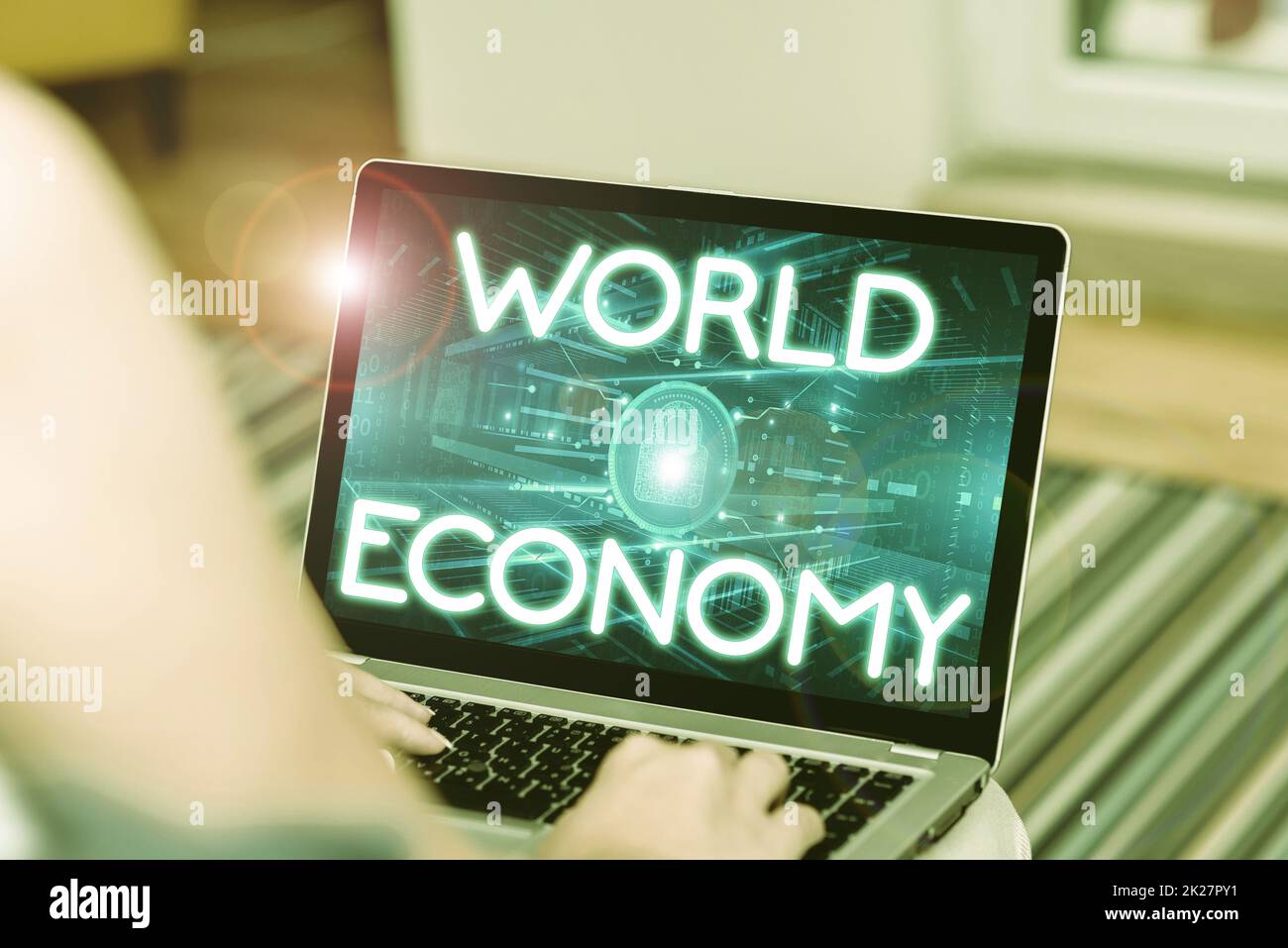 Sign displaying World Economy. Business concept international trading ...