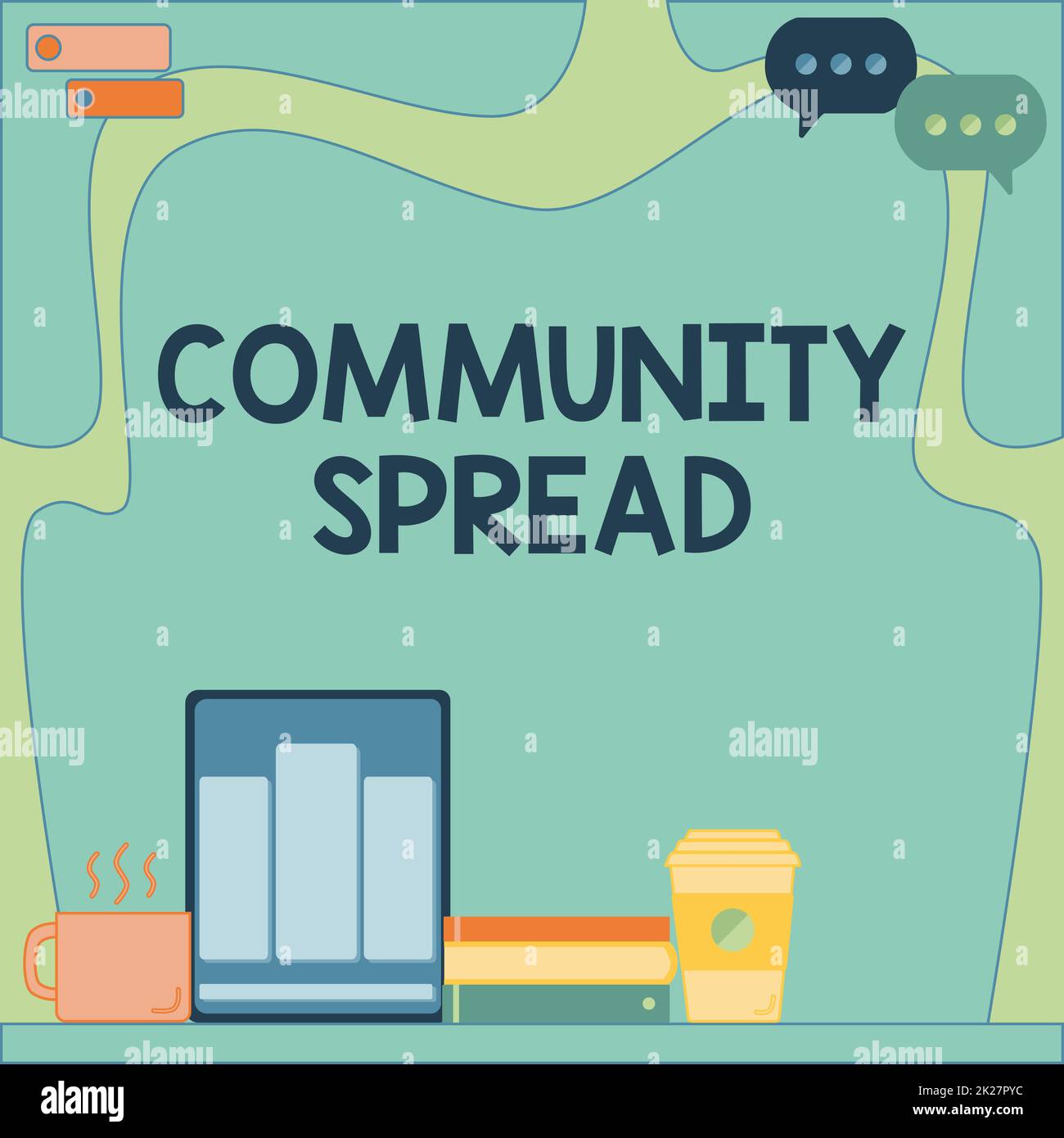 Sign displaying Community Spread. Business idea dissemination of a ...