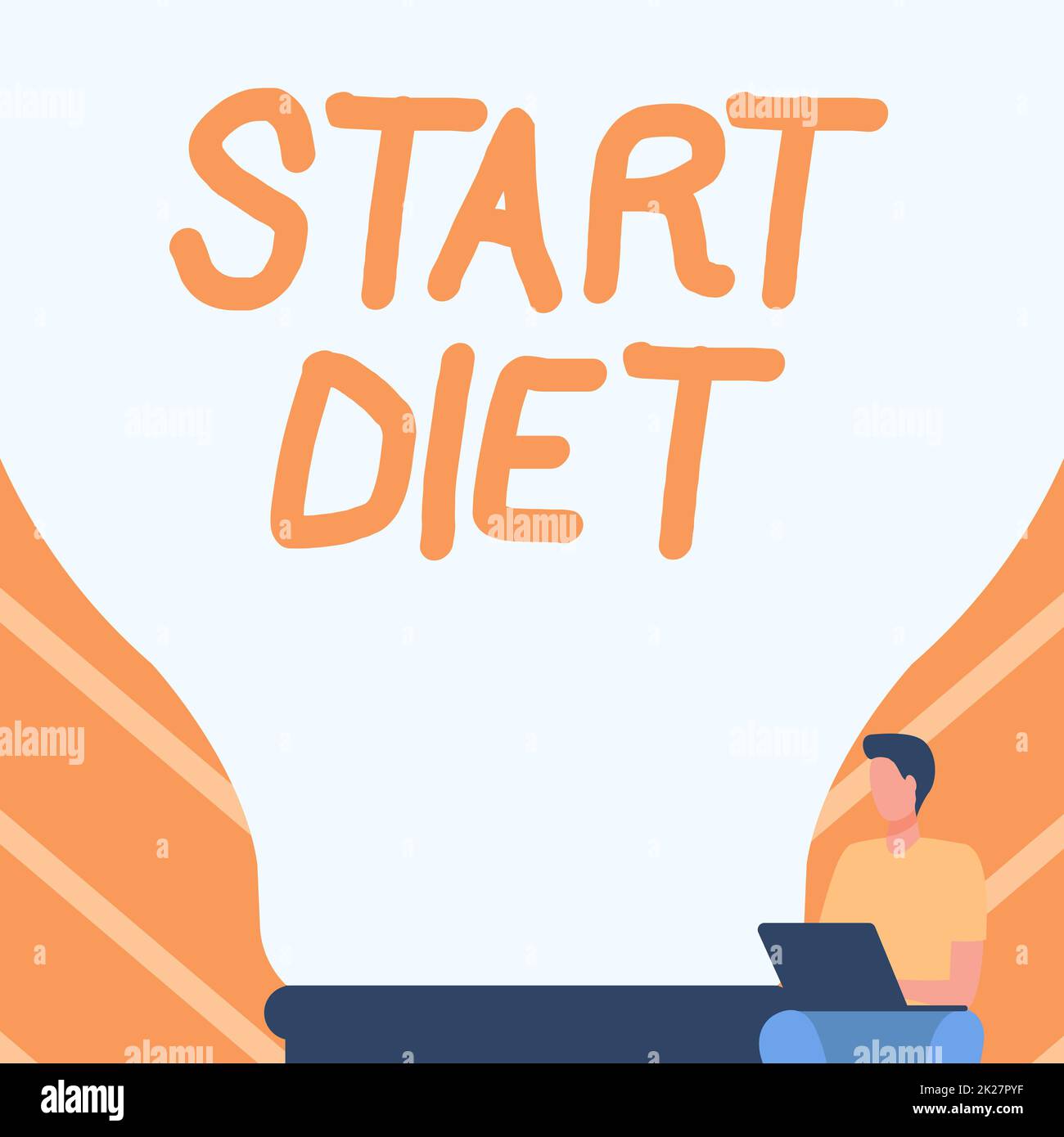 Hand writing sign Start Diet. Word Written on the practice of eating ...