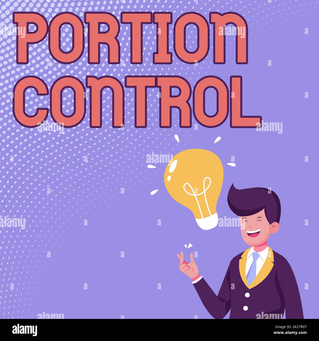 Sign displaying Portion Control. Business overview knowing the correct ...