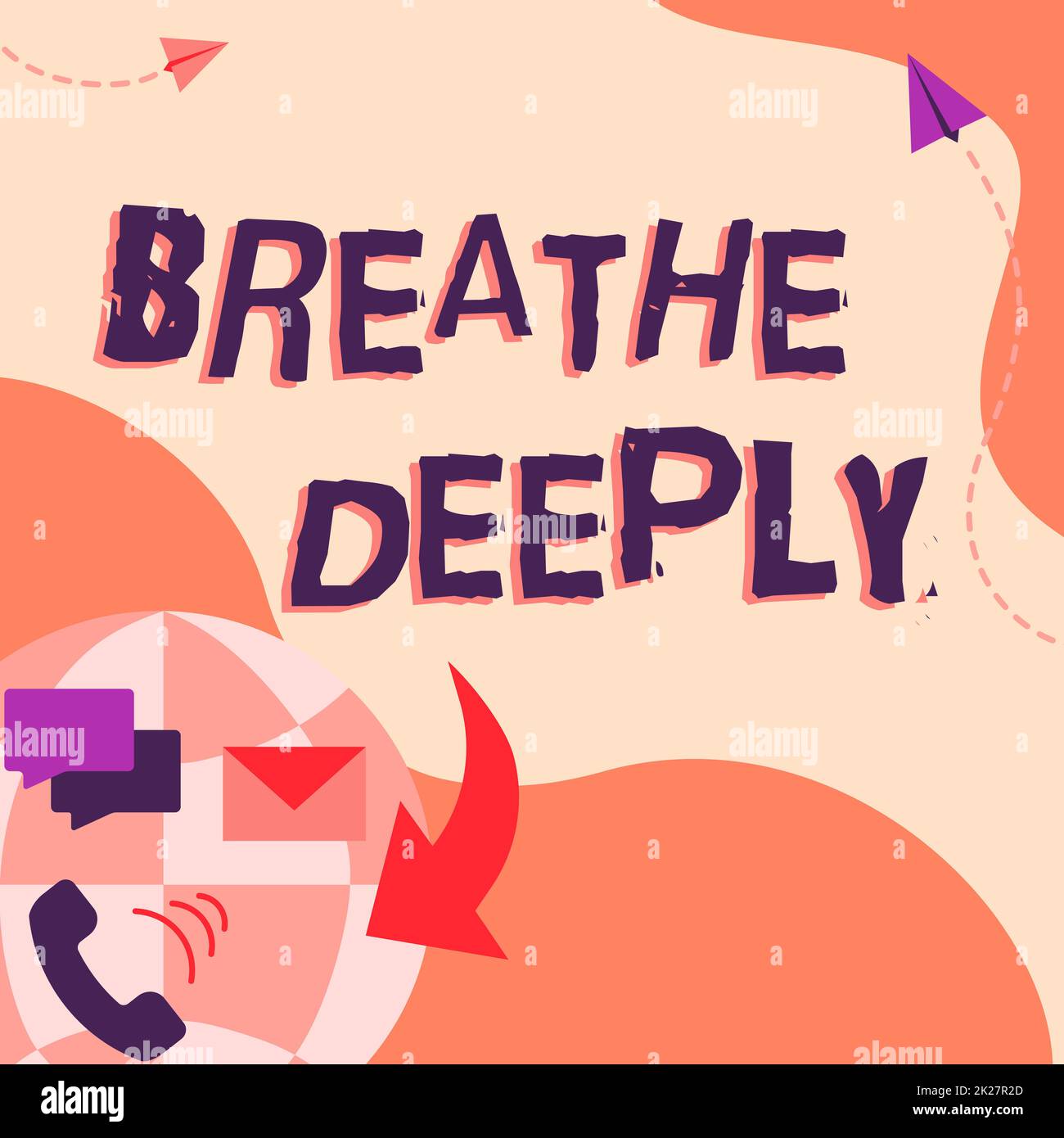 Inspiration showing sign Breathe Deeply. Business idea to take a lot of ...