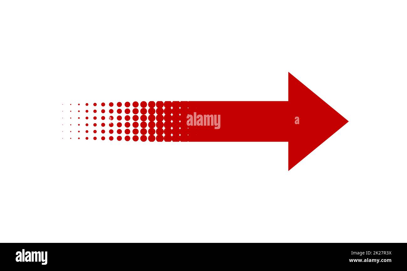 Dotted red arrow - Direction symbol Stock Photo - Alamy