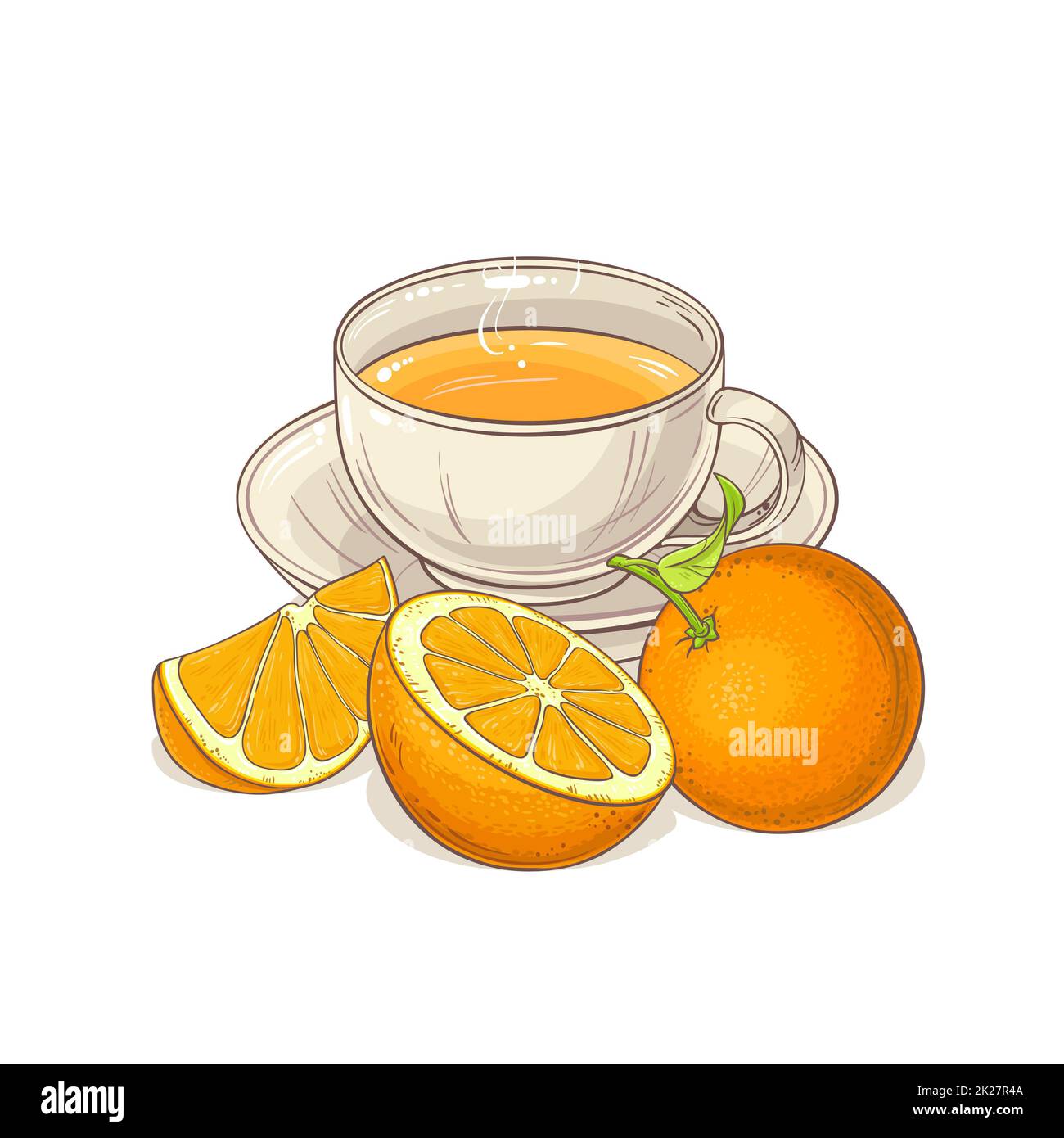 Tea tree branch illustration Cut Out Stock Images & Pictures - Alamy