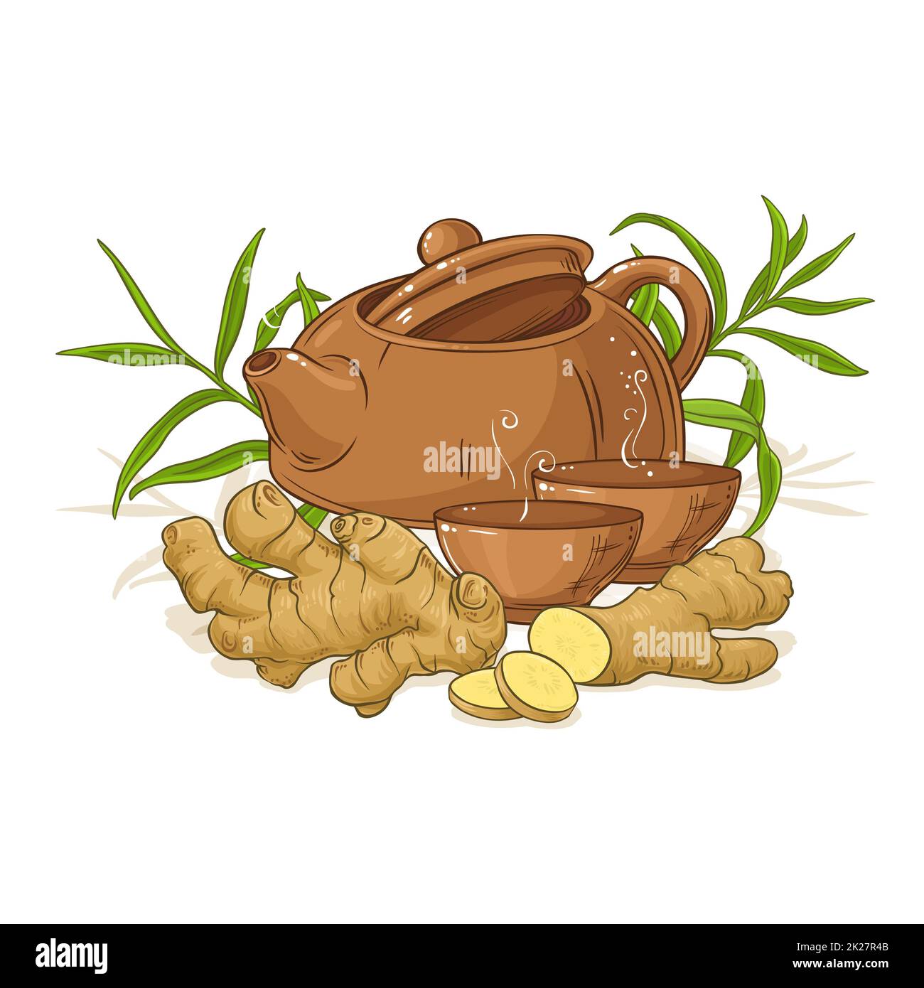 ginger tea illustration Stock Photo - Alamy