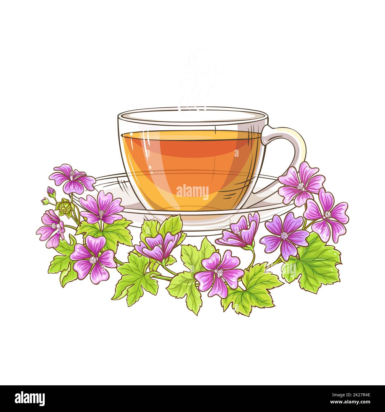 malva tea illustration Stock Photo - Alamy