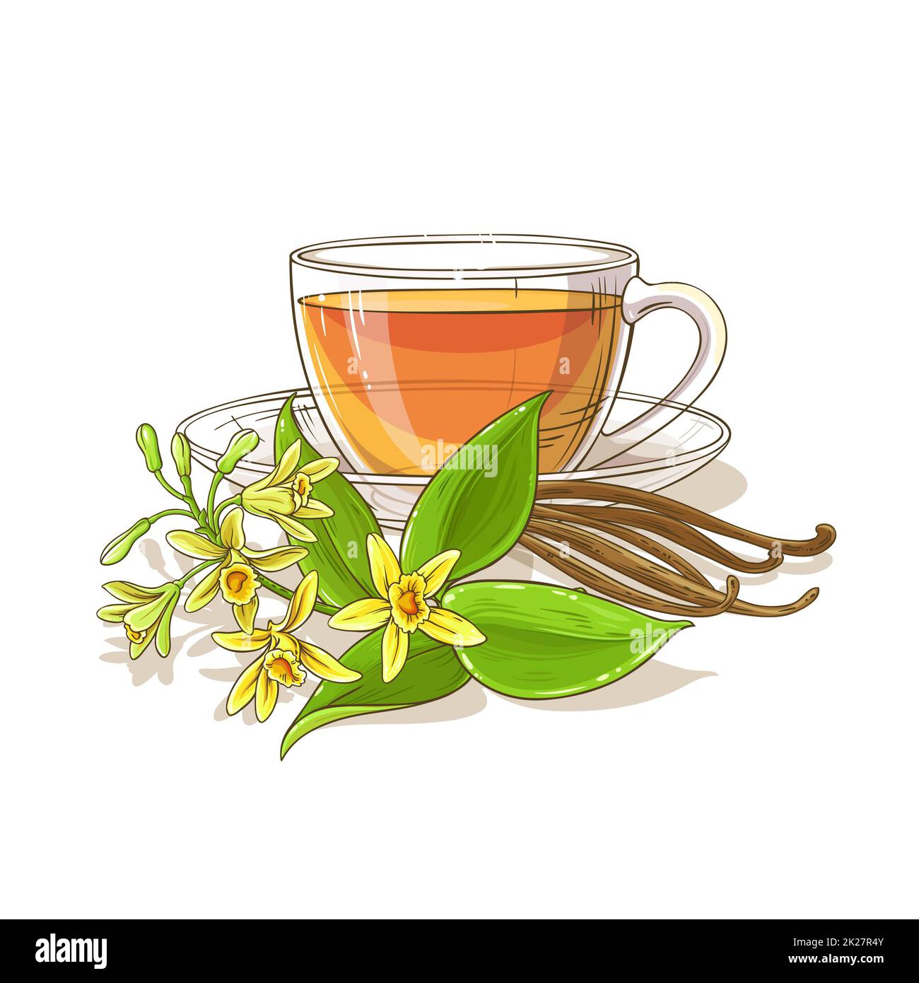vanilla tea illustration Stock Photo - Alamy