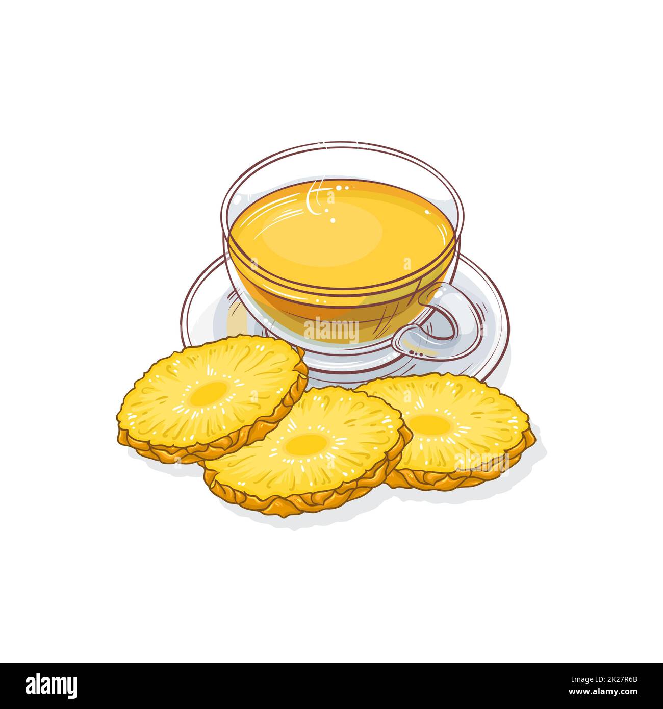 Pineapple fruit line drawing Cut Out Stock Images & Pictures - Alamy