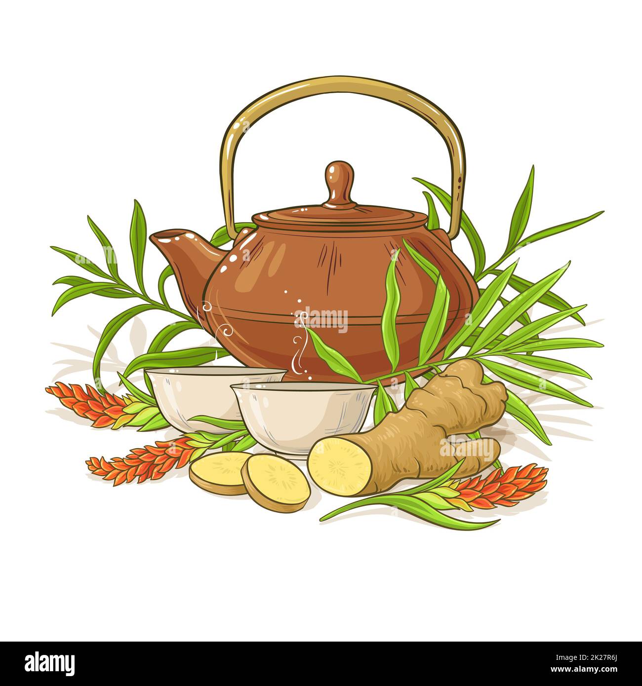ginger tea illustration Stock Photo - Alamy