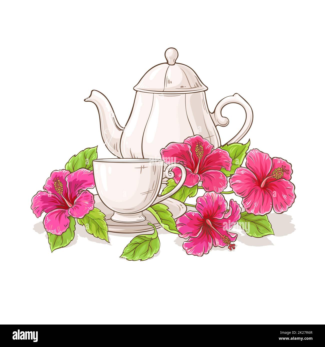 Hibiscus green leaf bud Cut Out Stock Images & Pictures - Alamy