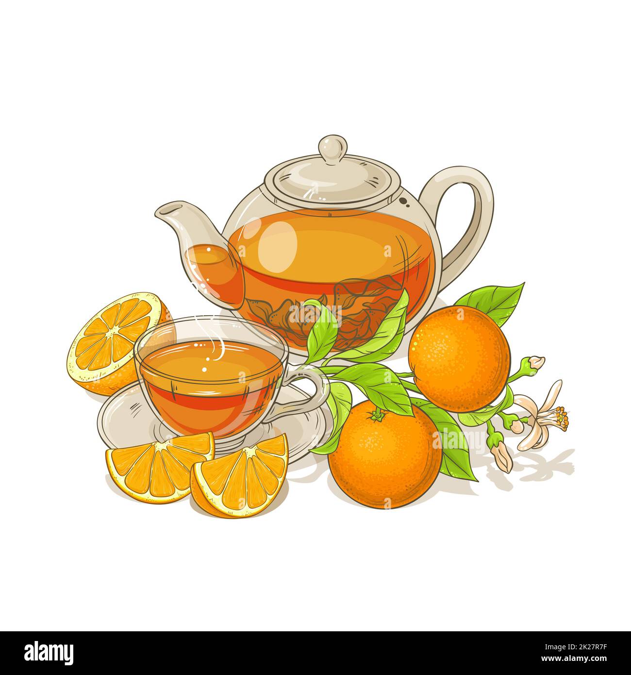 Orange blossom illustration hi-res stock photography and images - Alamy