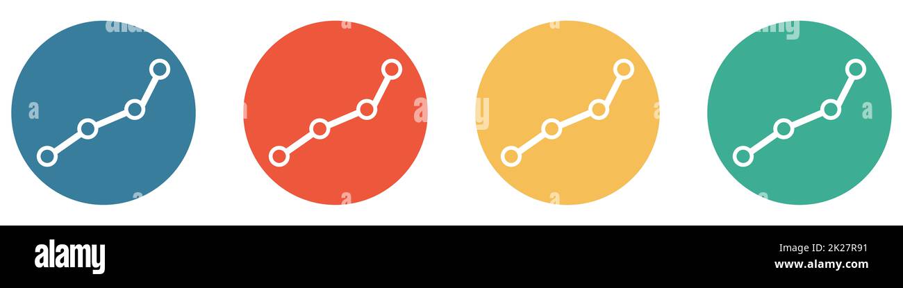 Colorful Banner with 4 Buttons: Chart, Curve or Diagram Stock Photo - Alamy